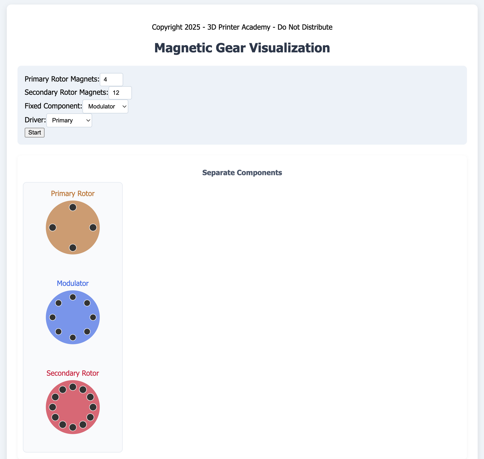Magnetic Planetary Gear Simulator (HTML Browser App) – 3D Printer Academy